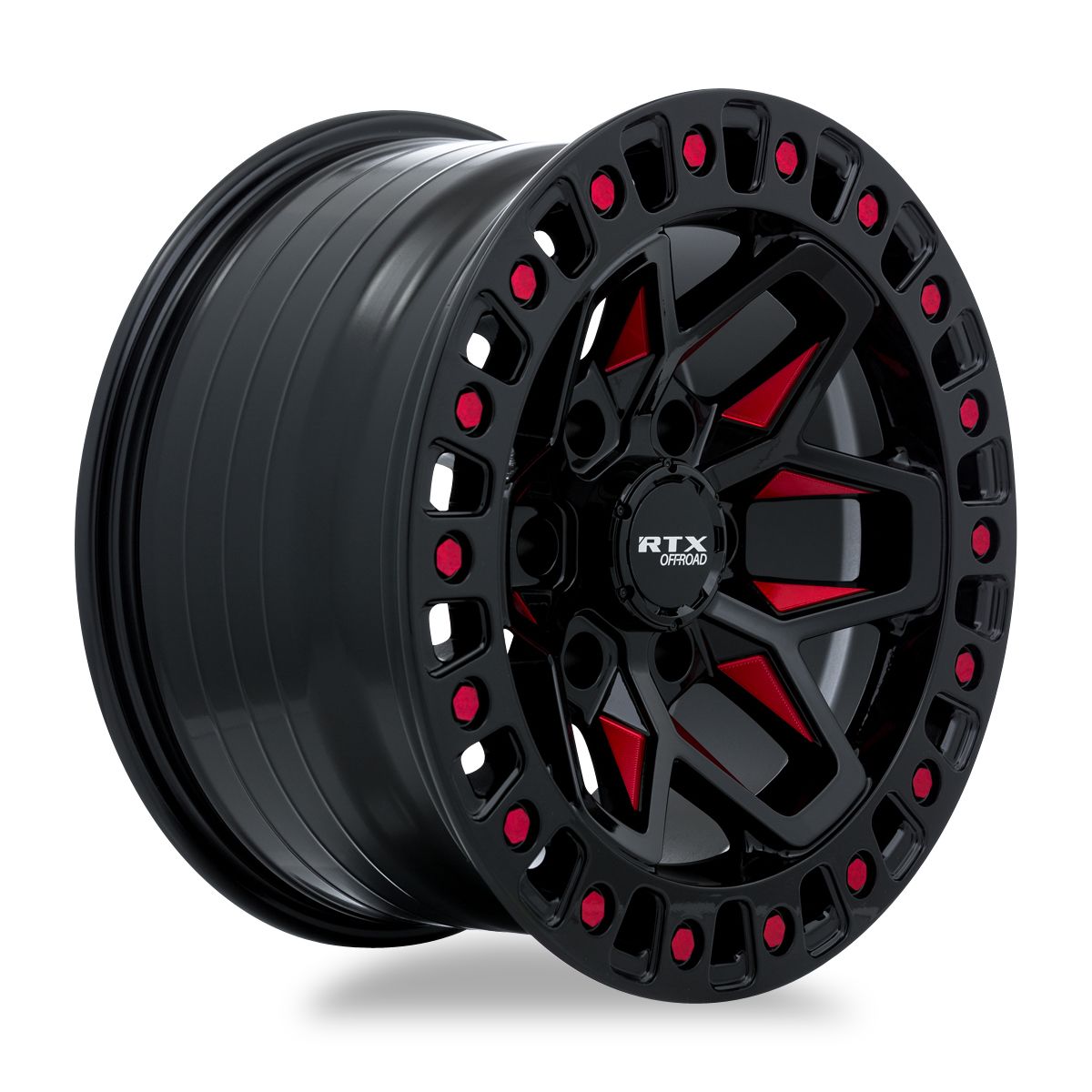 Zion - Gloss Black Milled Red – RTXWHEELS