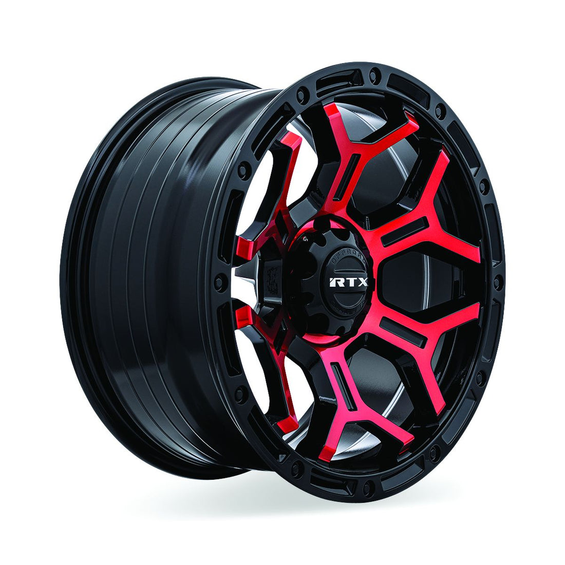 Goliath - Gloss Black Machined Red Spokes – RTXWHEELS