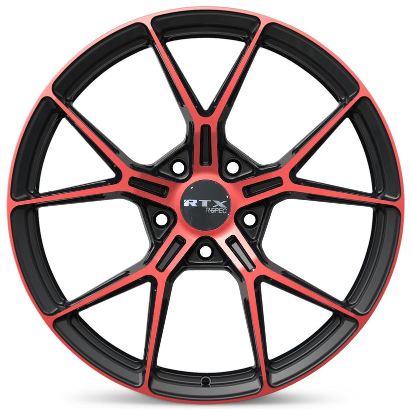 RS01 - Gloss Black Machined Red – RTXWHEELS